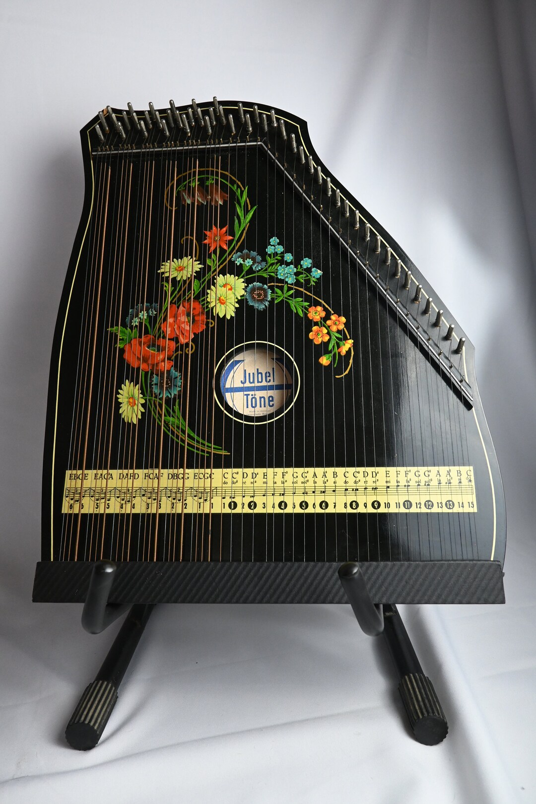 Floral Harmony: A Vintage 1976 Handcrafted Jubel Töne Zither With 6 Chords - Etsy