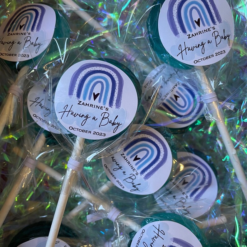 Personalised Lollies/lollipops/lolly Pops | Custom Rainbow Baby Shower ...