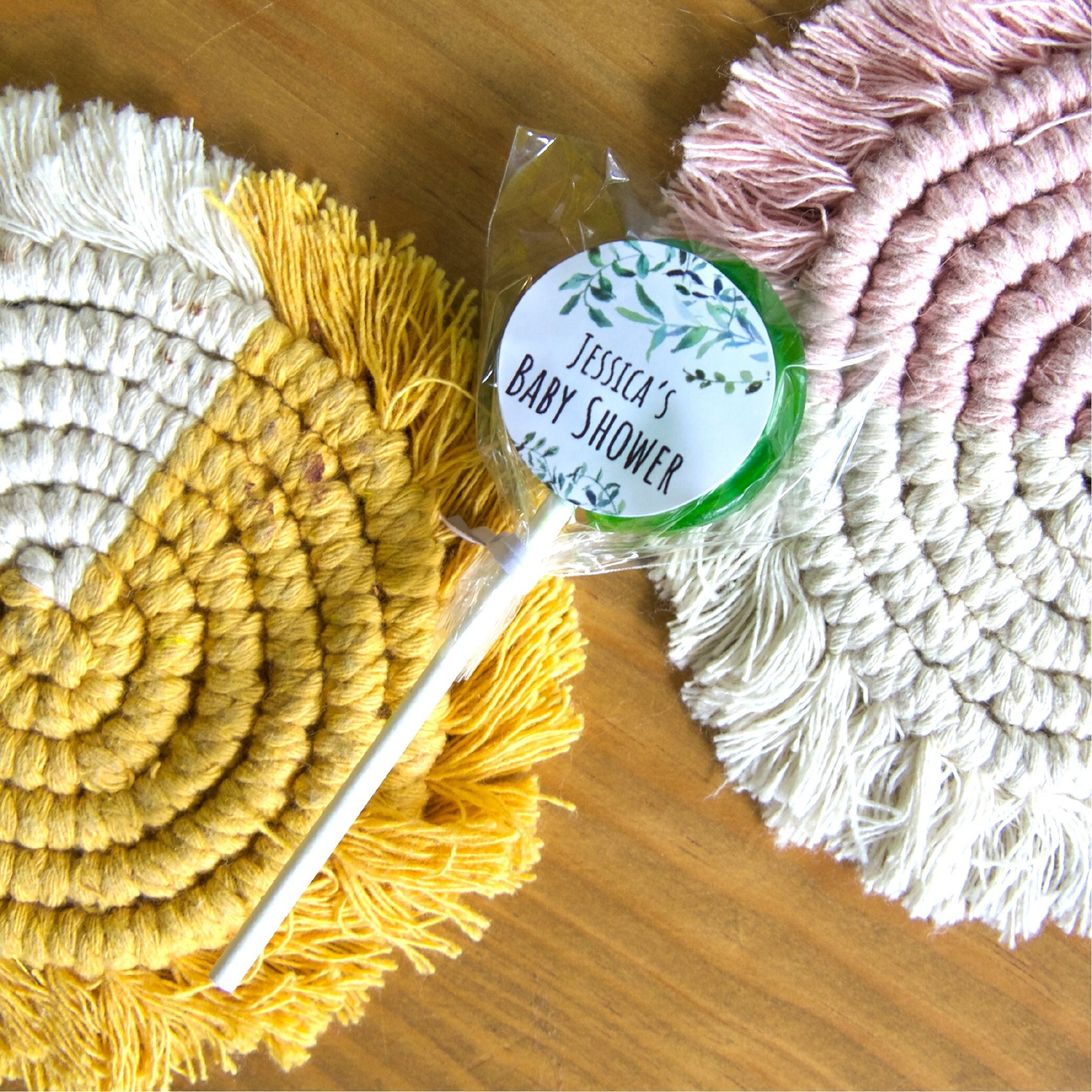 Personalised Lollies/lollipops/lolly Pops Custom Greenery Botanical ...