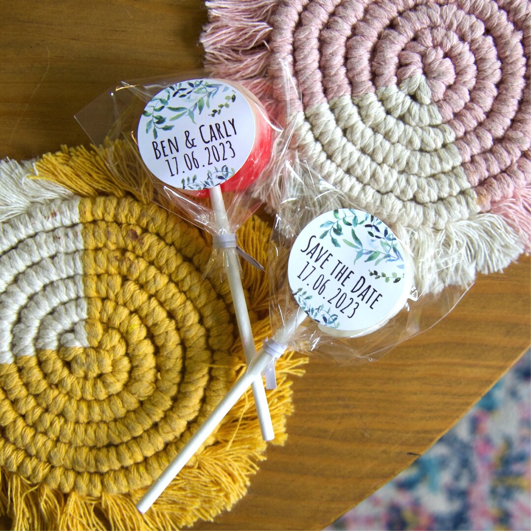 Personalised Lollies/lollipops/lolly Pops | Custom Greenery Wedding ...