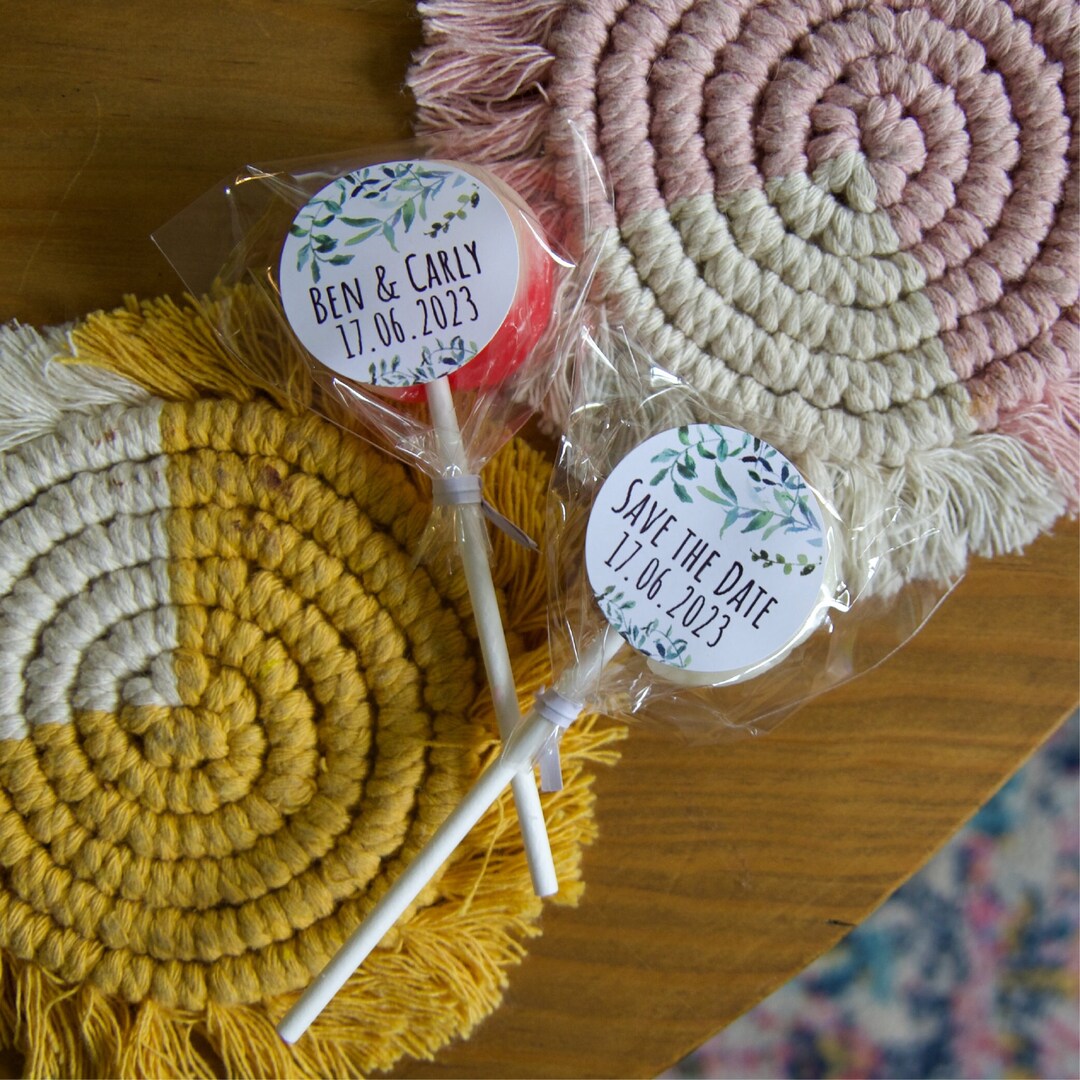 Personalised Lollies/lollipops/lolly Pops Custom Greenery - Etsy