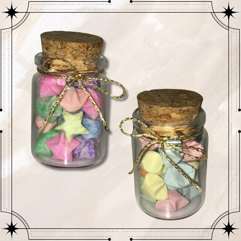 Origami Paper Stars in a Glass Jar Handmade Affirmation & Wish Jar ...