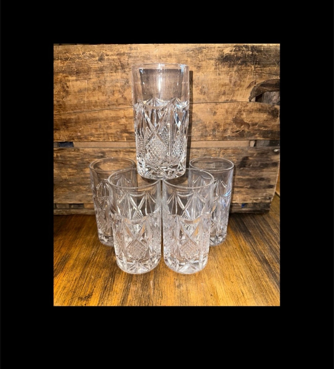 Vintage Nachtmann Crystal eduard Diamond Pattern Glasses Tumblers Set ...