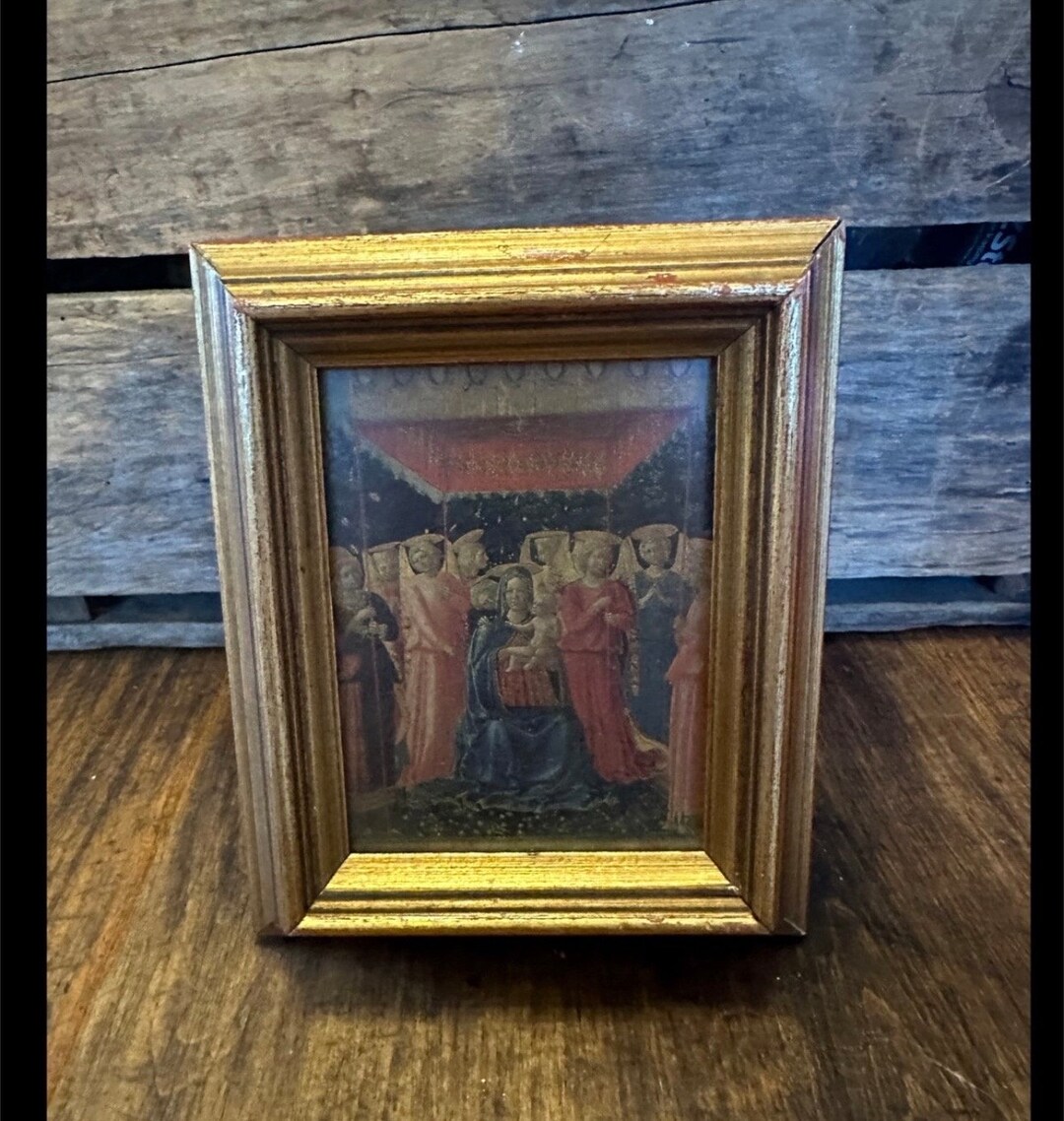 Vintage/antique Benozzo Gozzoli the Virgin and Child With Angels Oil in ...