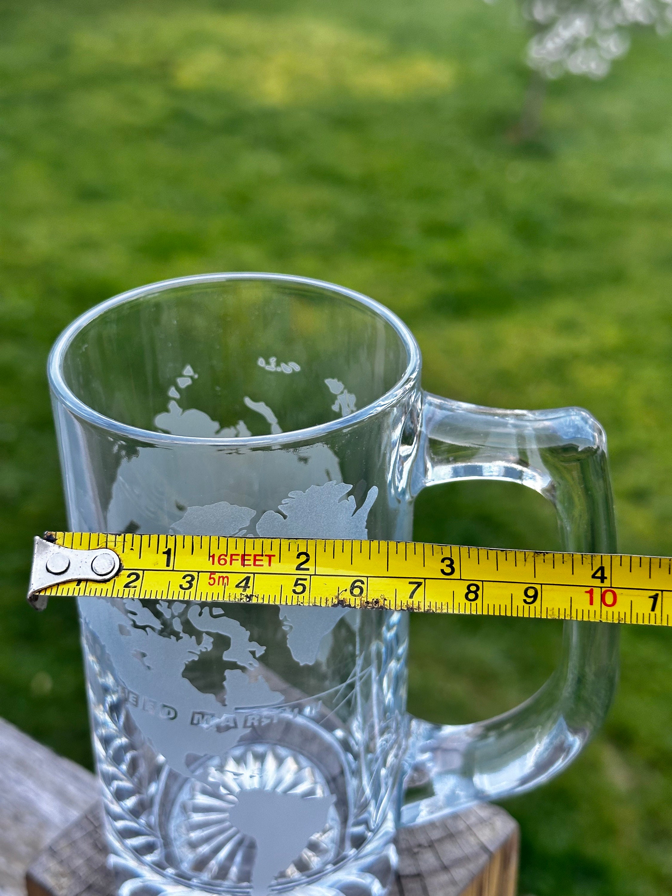 Vintage Lockheed Martin Etched World Map Beer Mug Glass - Etsy