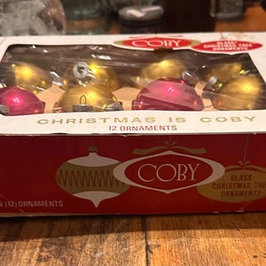 Vintage Coby American Made Glass Christmas Ornaments/balls 12 Pink ...