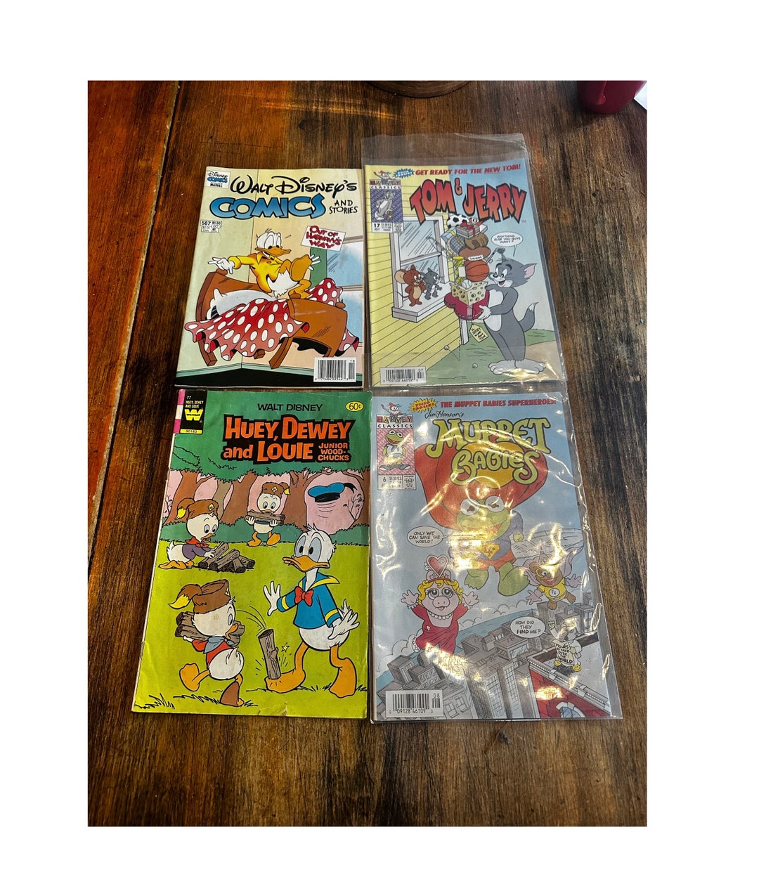 4 Vintage Comic Books Huey, Dewey and Louie Muppet Babies Tom & Jerry ...