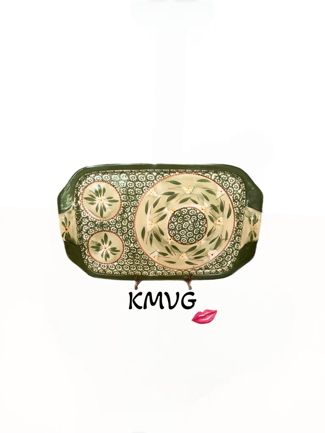 Vintage Temptations by Tara Old World Green Large Rectangle Serving ...