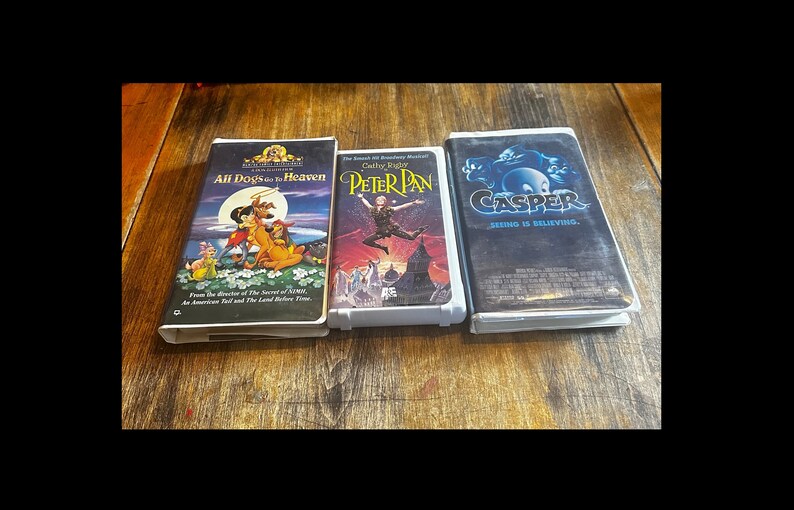 Vintage VHS Tapes Set of 3 Peter Pan cathy Rigbyall Dogs Go to Heaven ...