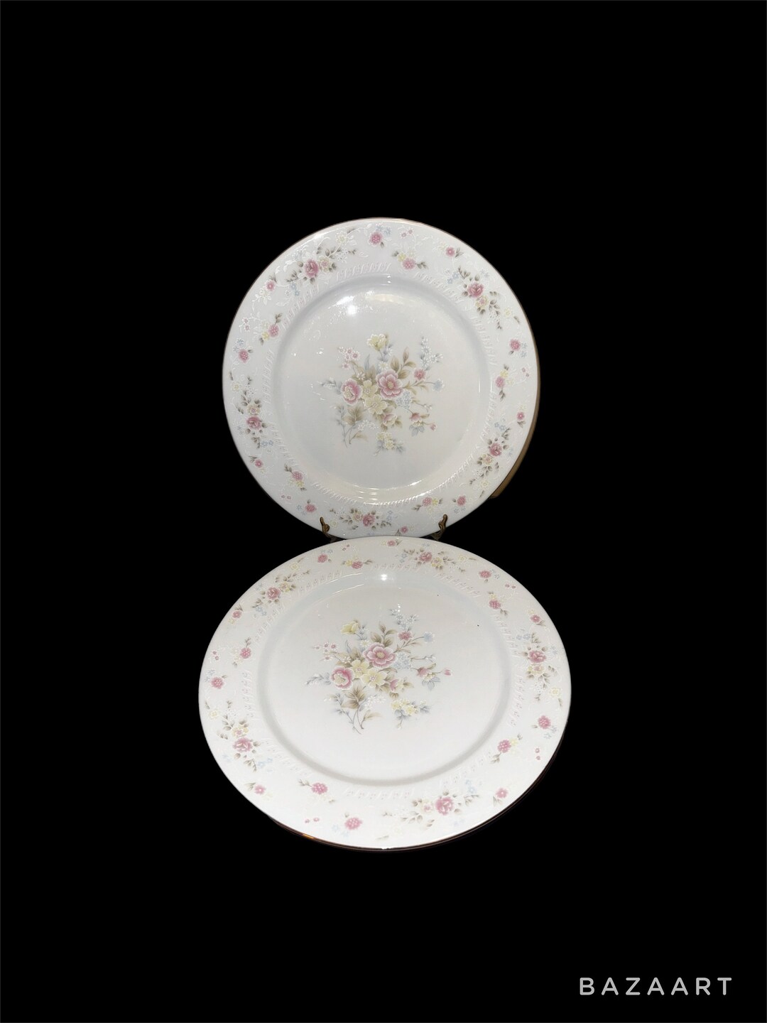 Yong Sheng Porcelain Company Vintage Lotus Flower 2 Dinner Plates & 2 ...