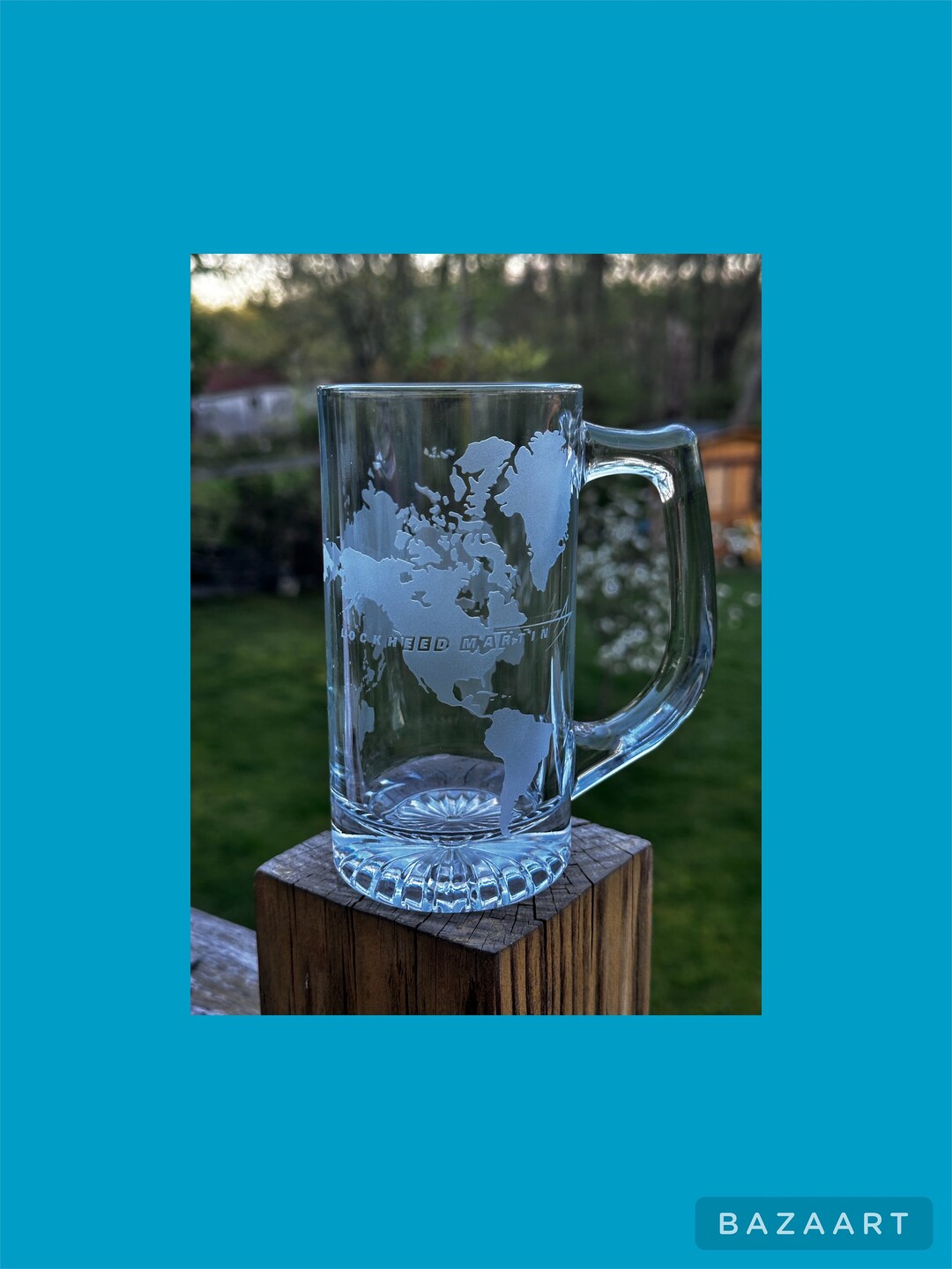 Vintage Lockheed Martin Etched World Map Beer Mug Glass - Etsy