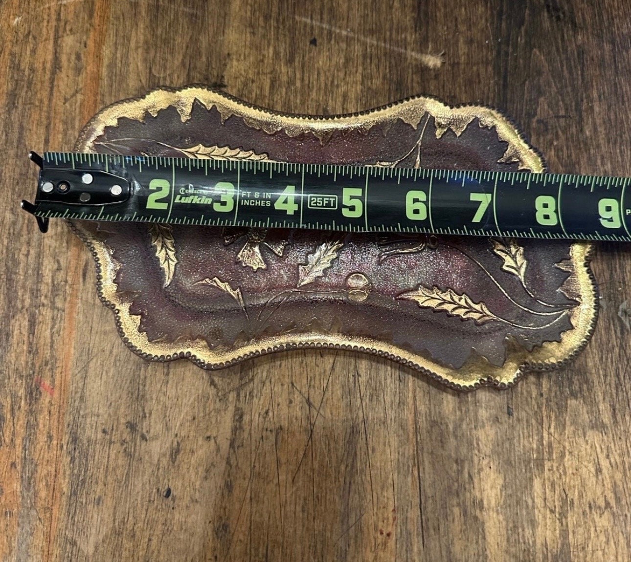 Antique Goofus Glass Dish 8.5 X 5 Red & Gold - Etsy