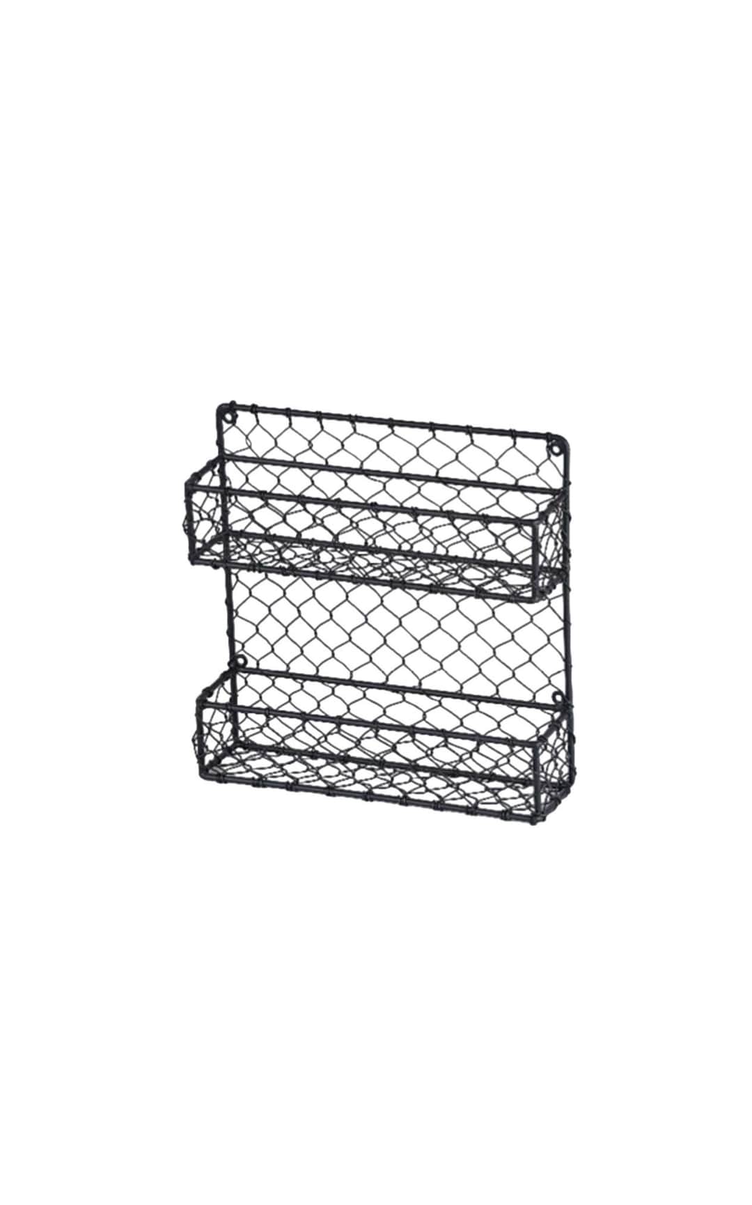 Handmade Black Chicken Wire Spice Rack With 2 Shelves Farmhouse 12.5x10 ...