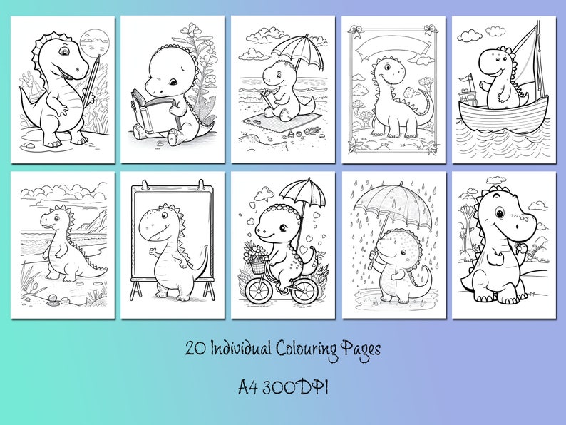 20 Groovy Dinosaurs Colouring Pages for Children | Dinosaurs Coloring ...