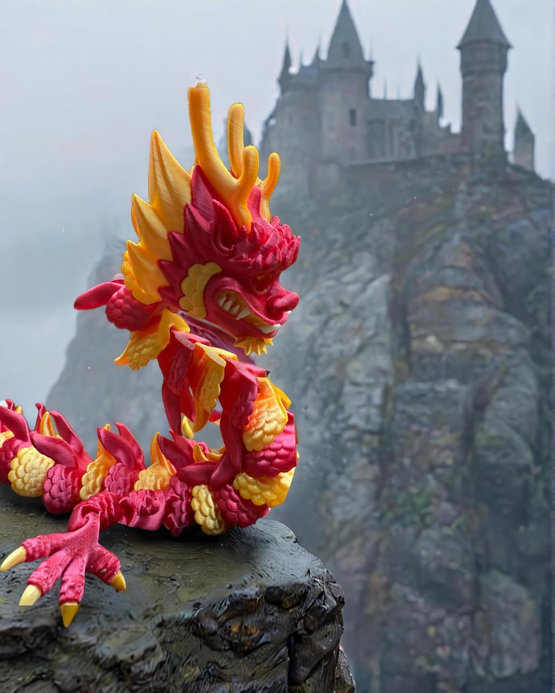 Imperial Dragon 3D | Rare Upright Posed Dragon | Articulated Asian ...