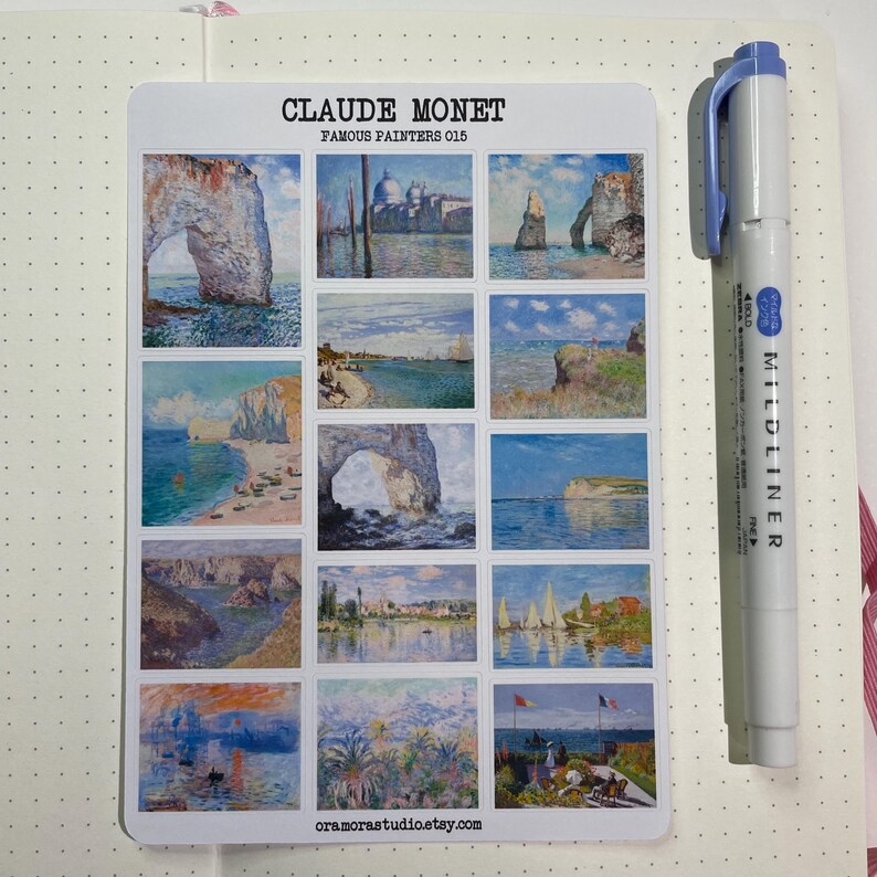 Sticker Bundle - Claude Monet | Journal & Planner Stickers | 3 Sticker ...