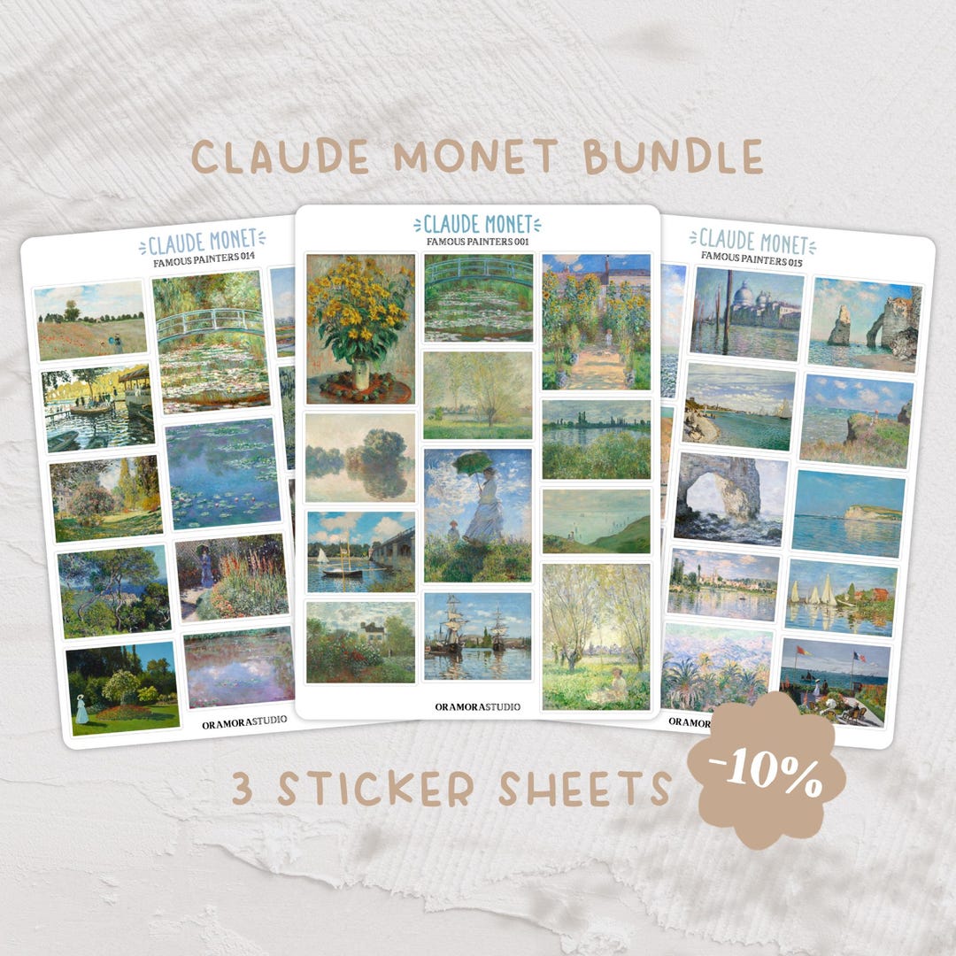 Claude Monet Sticker Bundle Journal Stickers, Planner Stickers Art ...