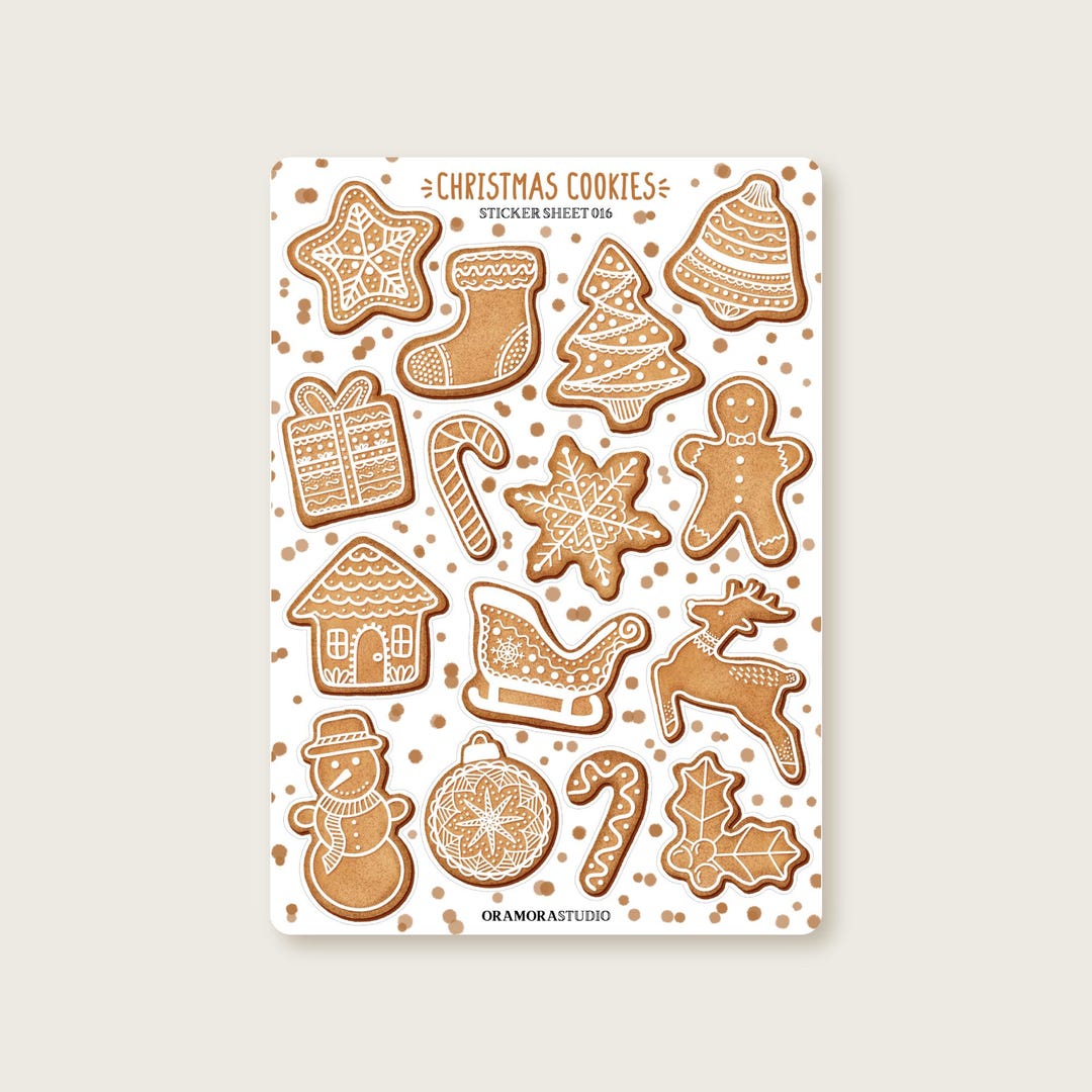Christmas Cookies Sticker Sheet Bullet Journal, Planner, Scrapbook ...