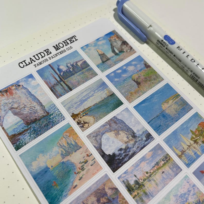 Sticker Bundle - Claude Monet | Journal & Planner Stickers | 3 Sticker ...