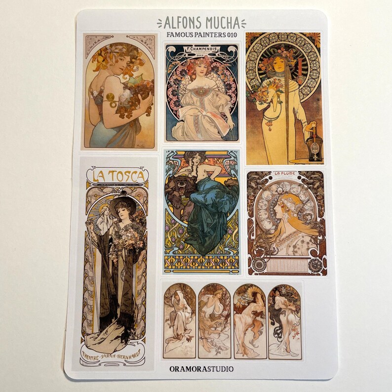 Alphonse Mucha Sticker Bundle | Journal Stickers, Planner Stickers ...