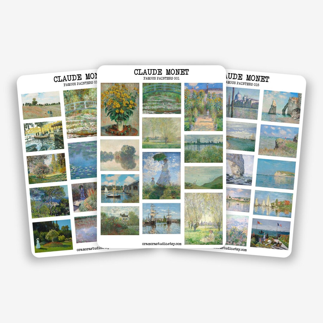 Sticker Bundle - Claude Monet | Journal & Planner Stickers | 3 Sticker ...