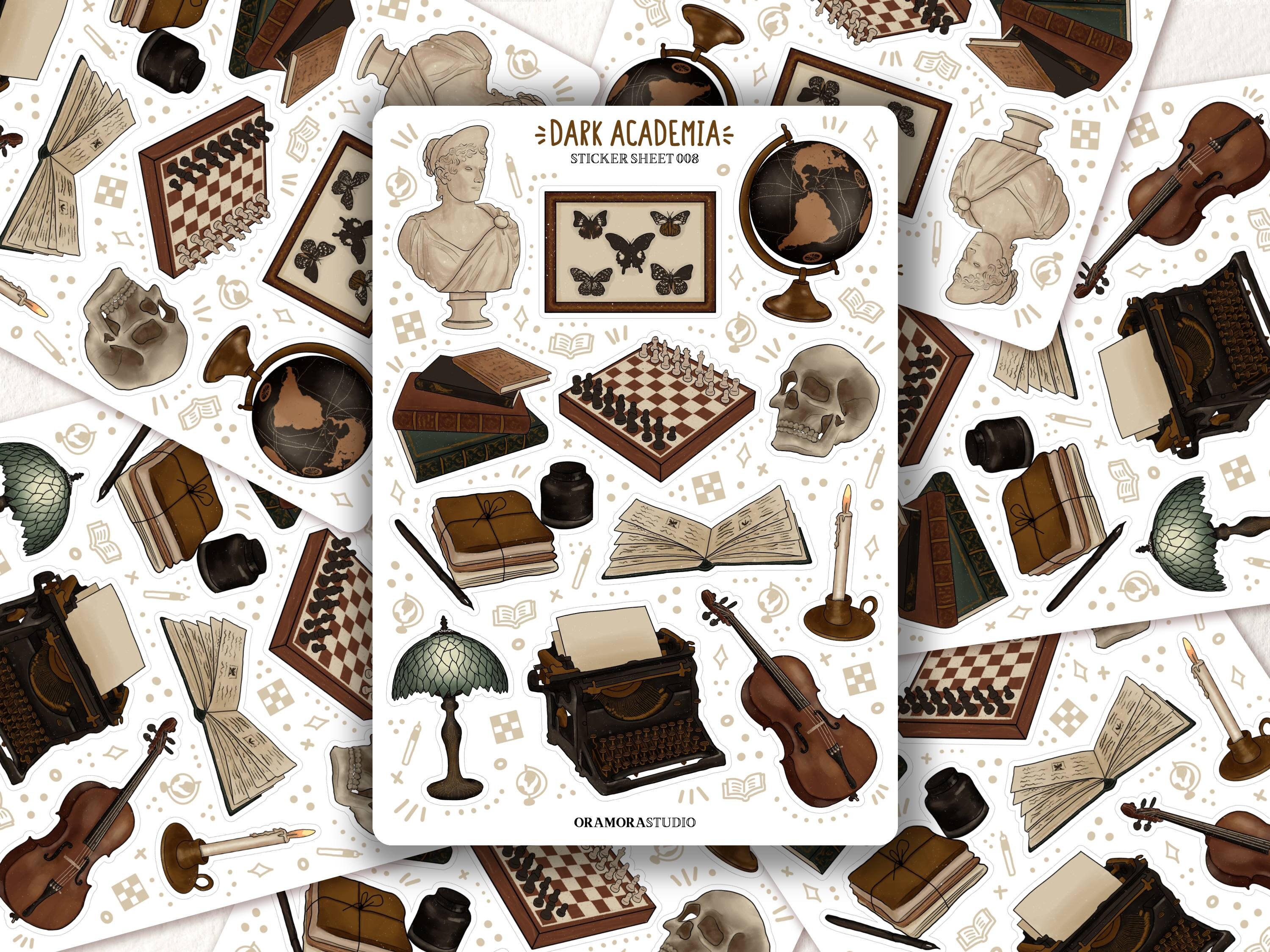 Dark Academia Sticker Sheet Bullet Journal Stickers, Planner Stickers ...