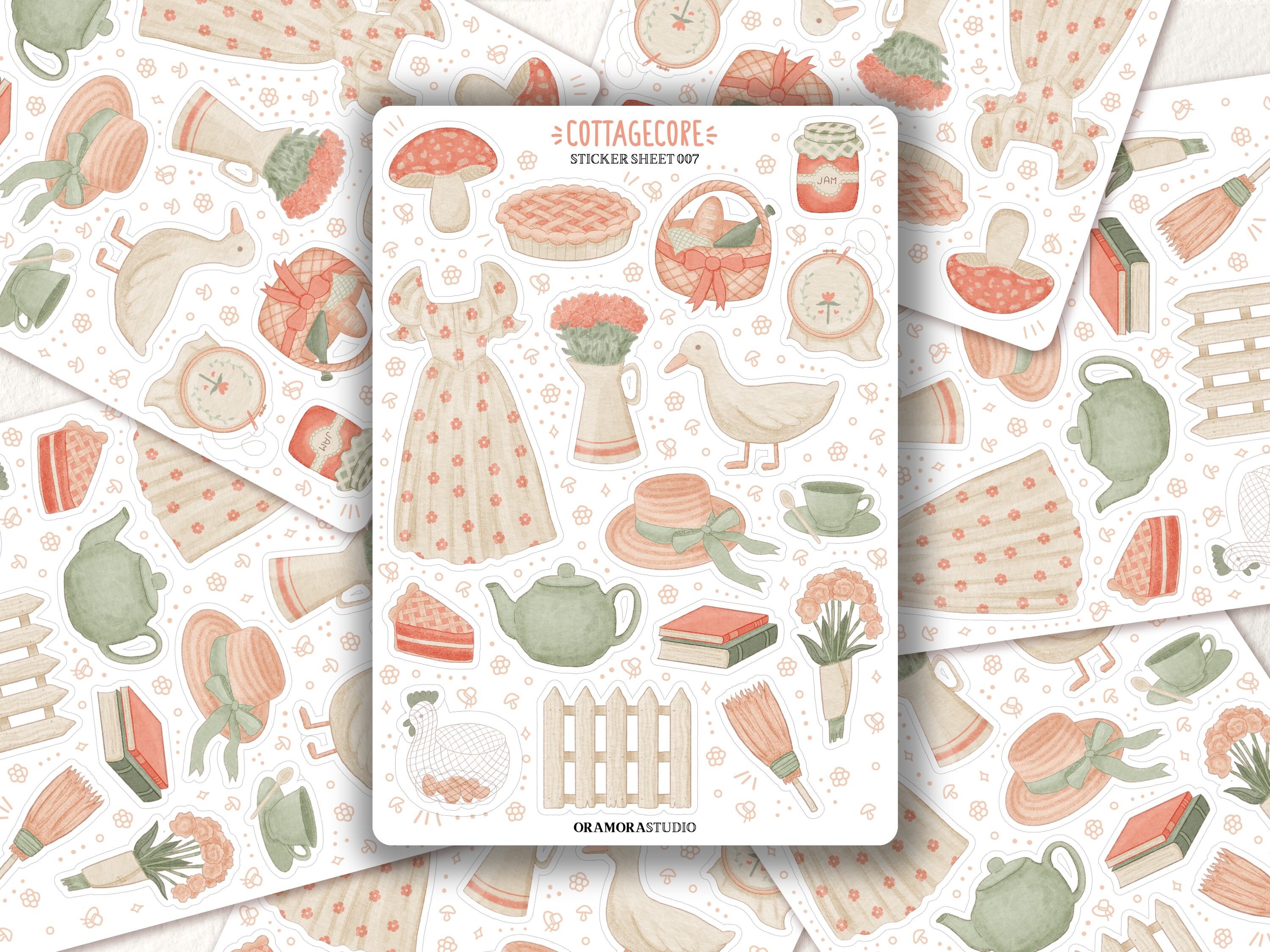 Cottagecore Sticker Sheet Bullet Journal Stickers, Planner Stickers ...