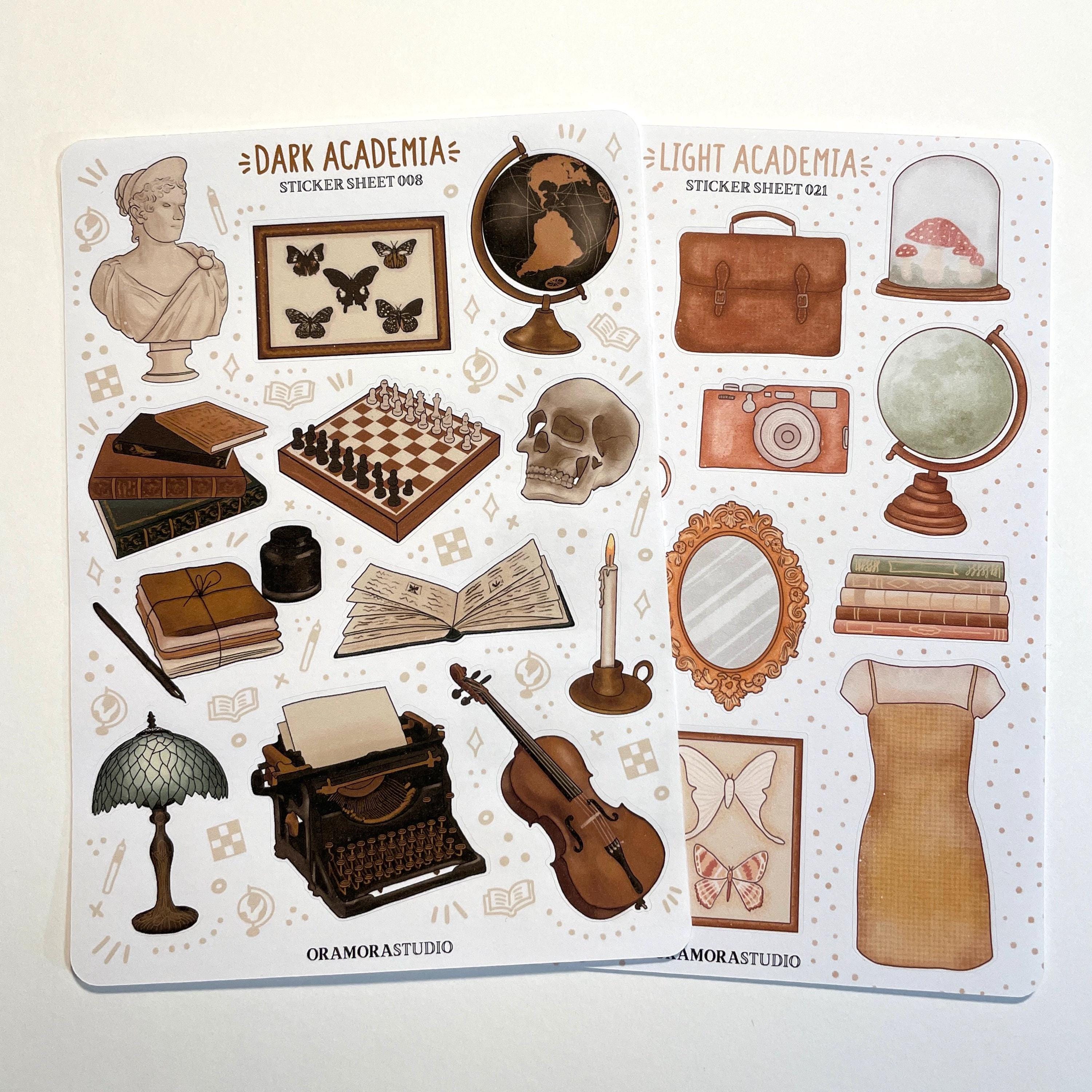Dark & Light Academia Sticker Bundle | Journal Stickers, Planner ...