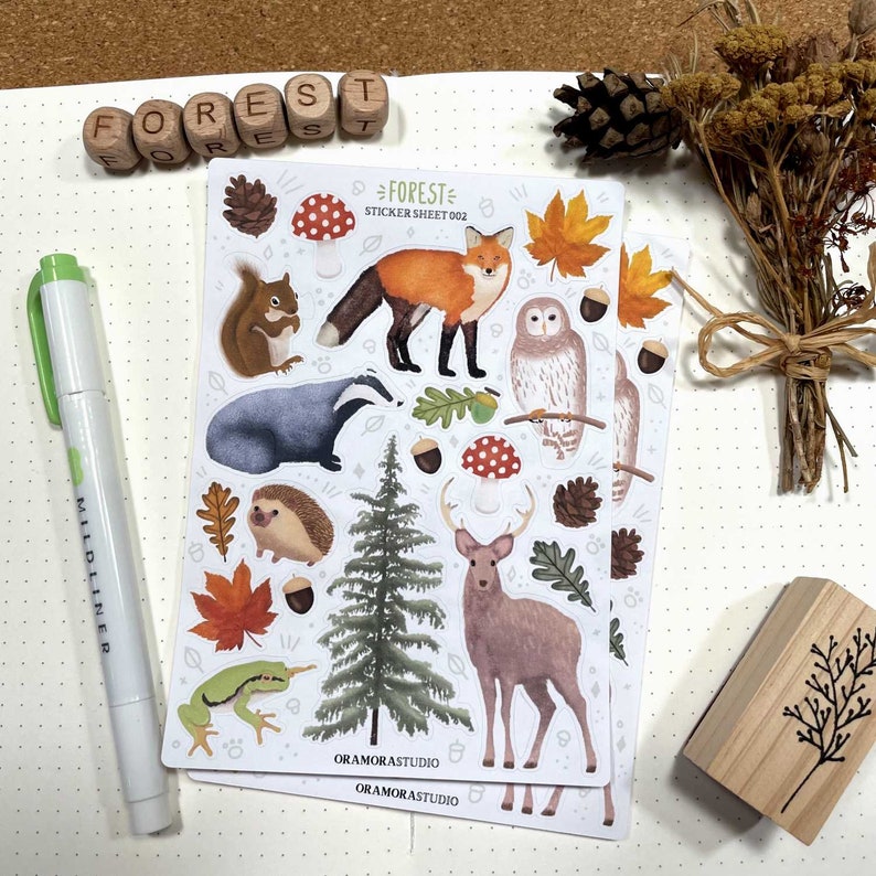 Forest Sticker Sheet Bullet Journal Stickers, Planner Stickers ...