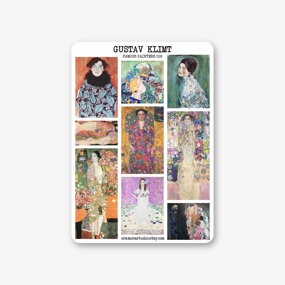 Sticker Sheet - Gustav Klimt | Journal & Planner Stickers | Art Nouveau ...