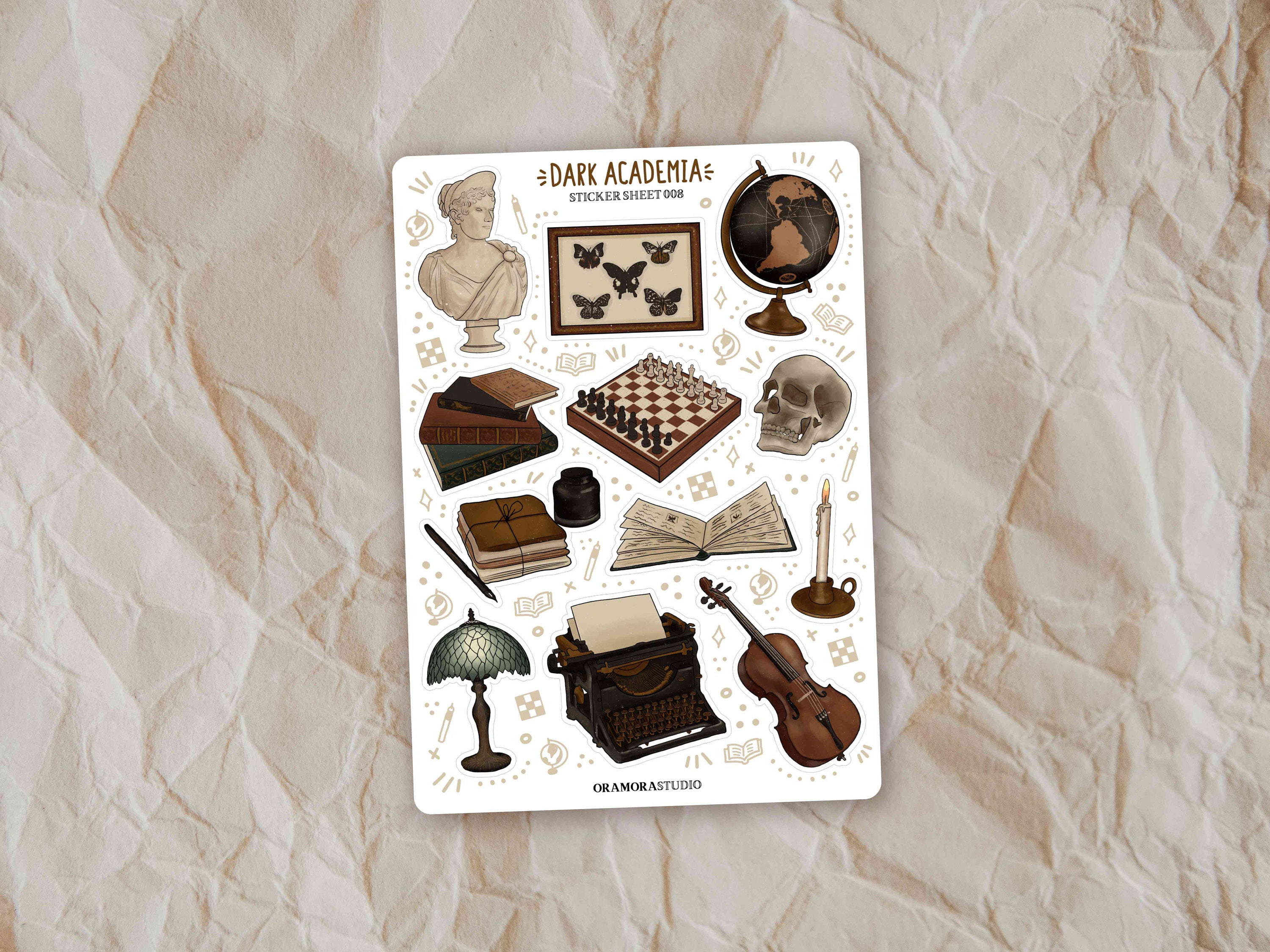 Dark Academia Sticker Sheet Bullet Journal Stickers, Planner Stickers ...