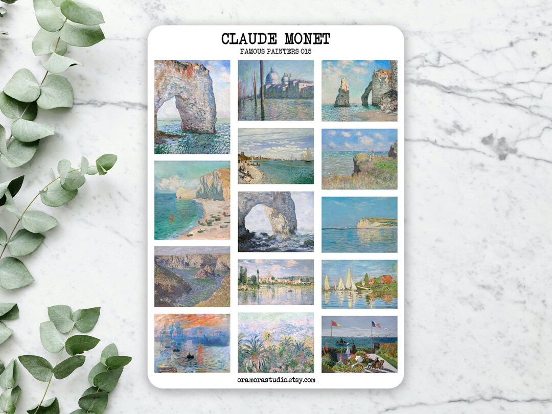 Claude Monet Sticker Sheet | Journal Stickers, Planner Stickers | Art ...