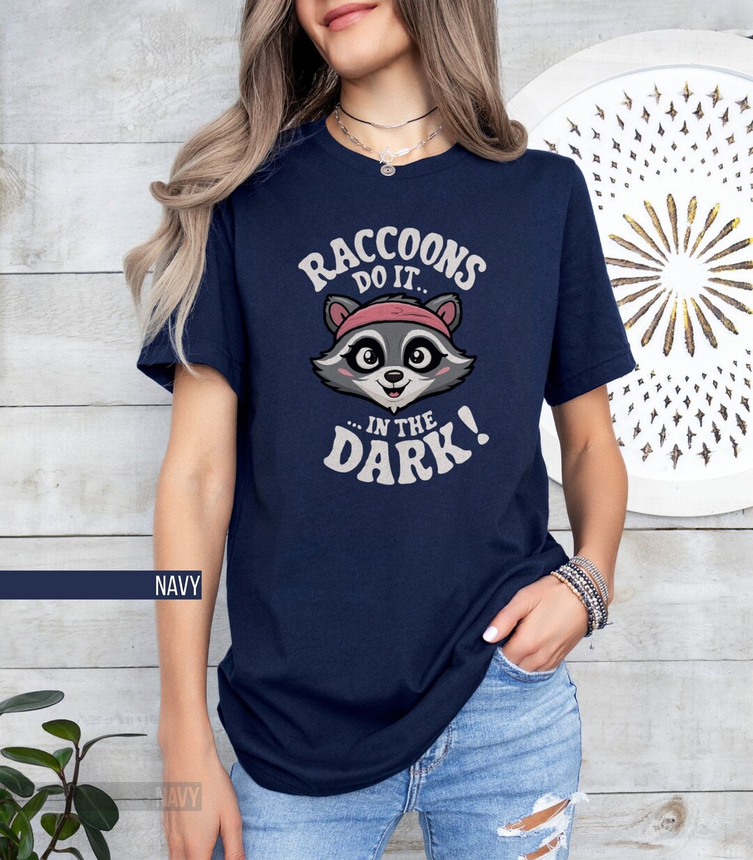 Funny Raccoon T-shirt, Cute Animal Tee, Raccoons Do It in the Dark ...
