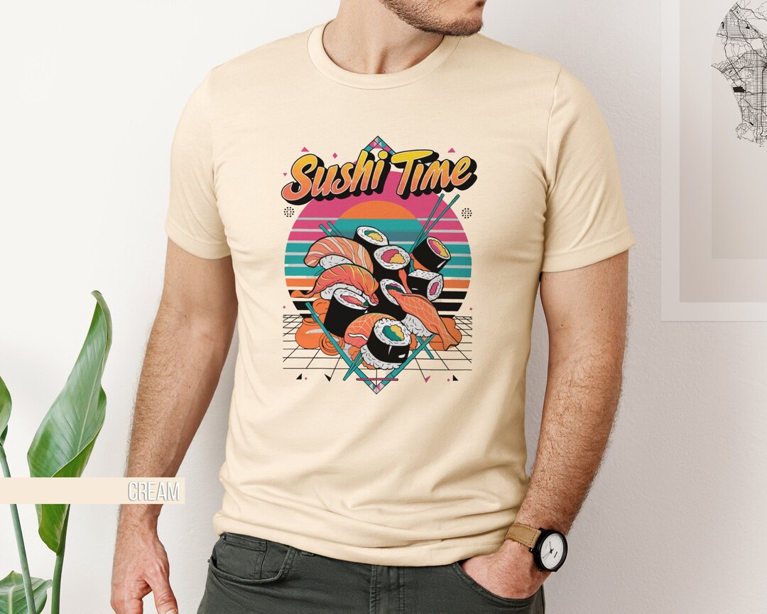 Retro Sushi T-shirt, Sushi Graphic Tee, Japanese Food Lover, Anime ...