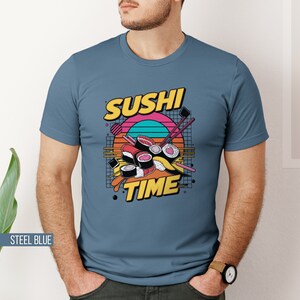 Sushi Time T-shirt, Japanese Food Graphic Tee, Retro Sushi Lover Shirt ...