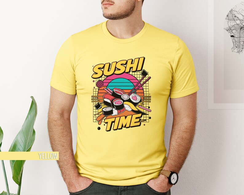 Sushi Time T-shirt, Japanese Food Graphic Tee, Retro Sushi Lover Shirt ...