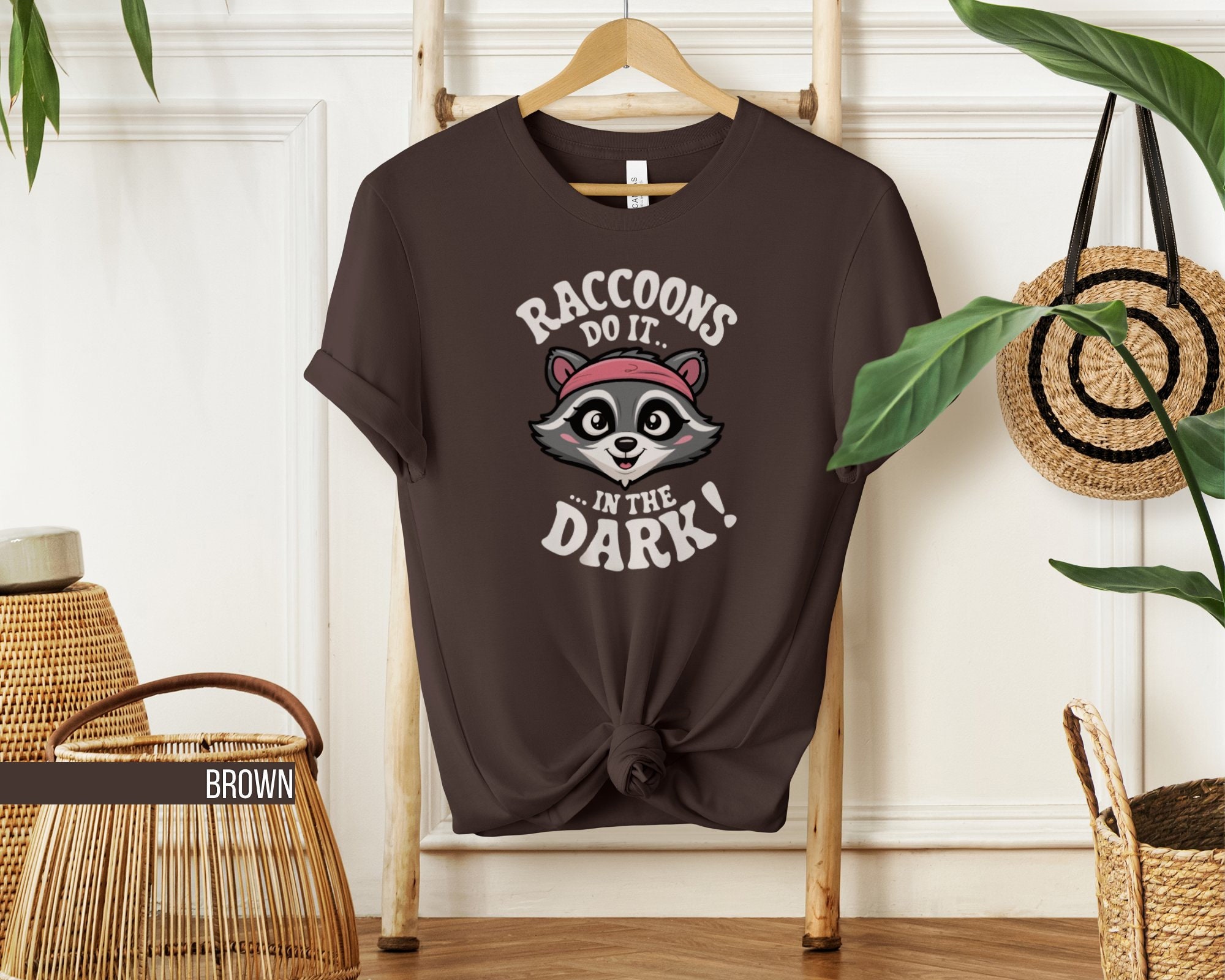 Funny Raccoon T-shirt, Cute Animal Tee, Raccoons Do It in the Dark ...