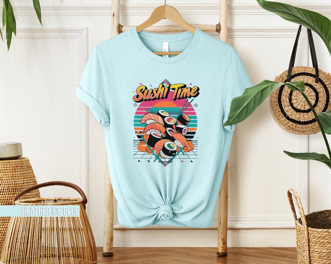 Retro Sushi T-shirt, Sushi Graphic Tee, Japanese Food Lover, Anime ...