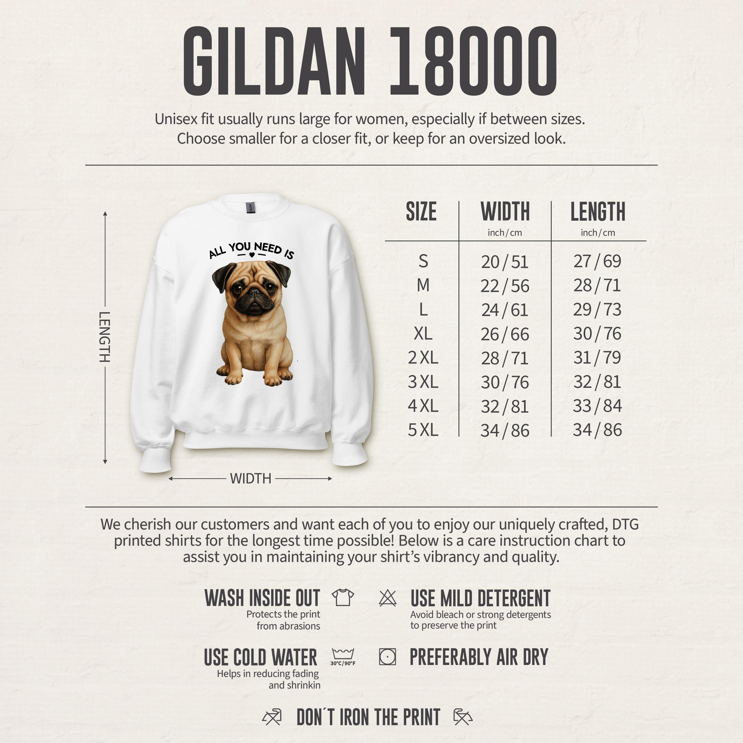 Cute Pug Sweatshirt, Puppy Dog Sweater, Dog Mom Pullover, Dog Lover ...
