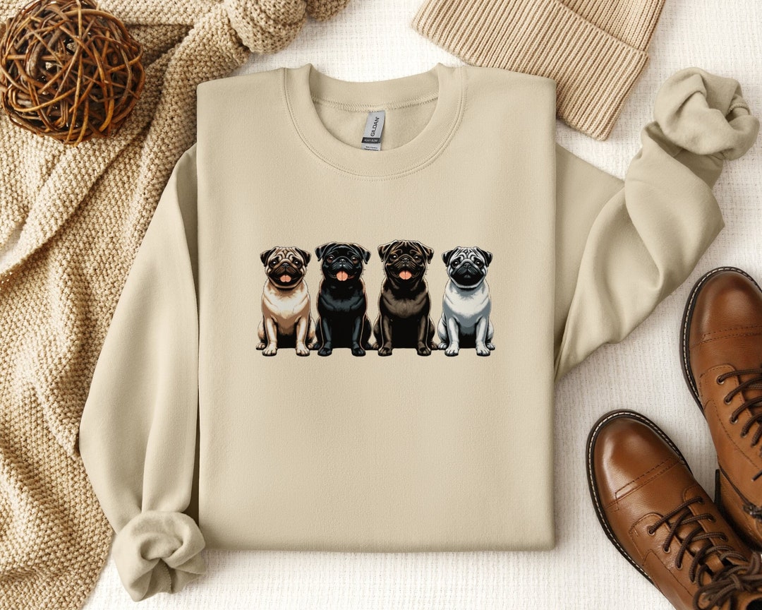 Cute Pug Lover Sweatshirt, Dog Lover Shirt, Dog Mom, Dog Dad Sweatshirt ...