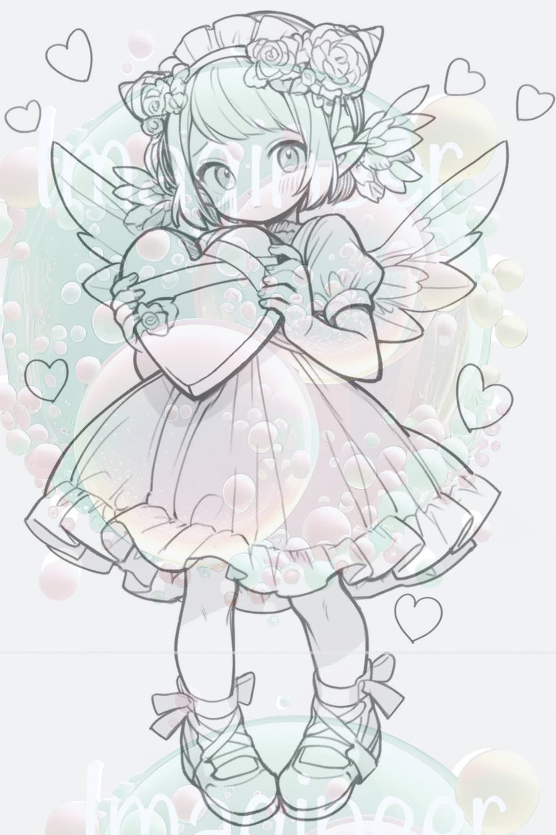 12 Valentine Fairies Coloring Pages Instant Downloud Printable Coloring ...
