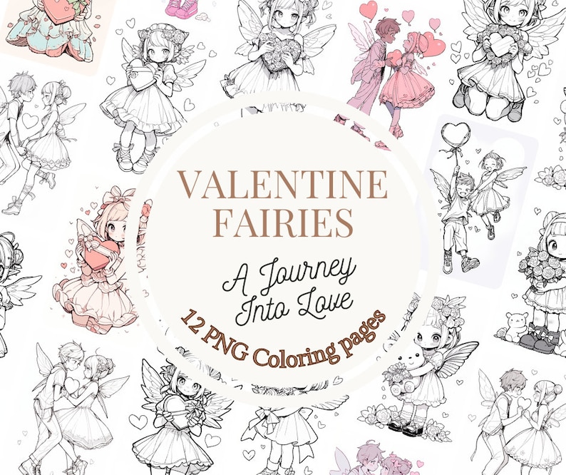 12 Valentine Fairies Coloring Pages * Instant Downloud * Printable ...