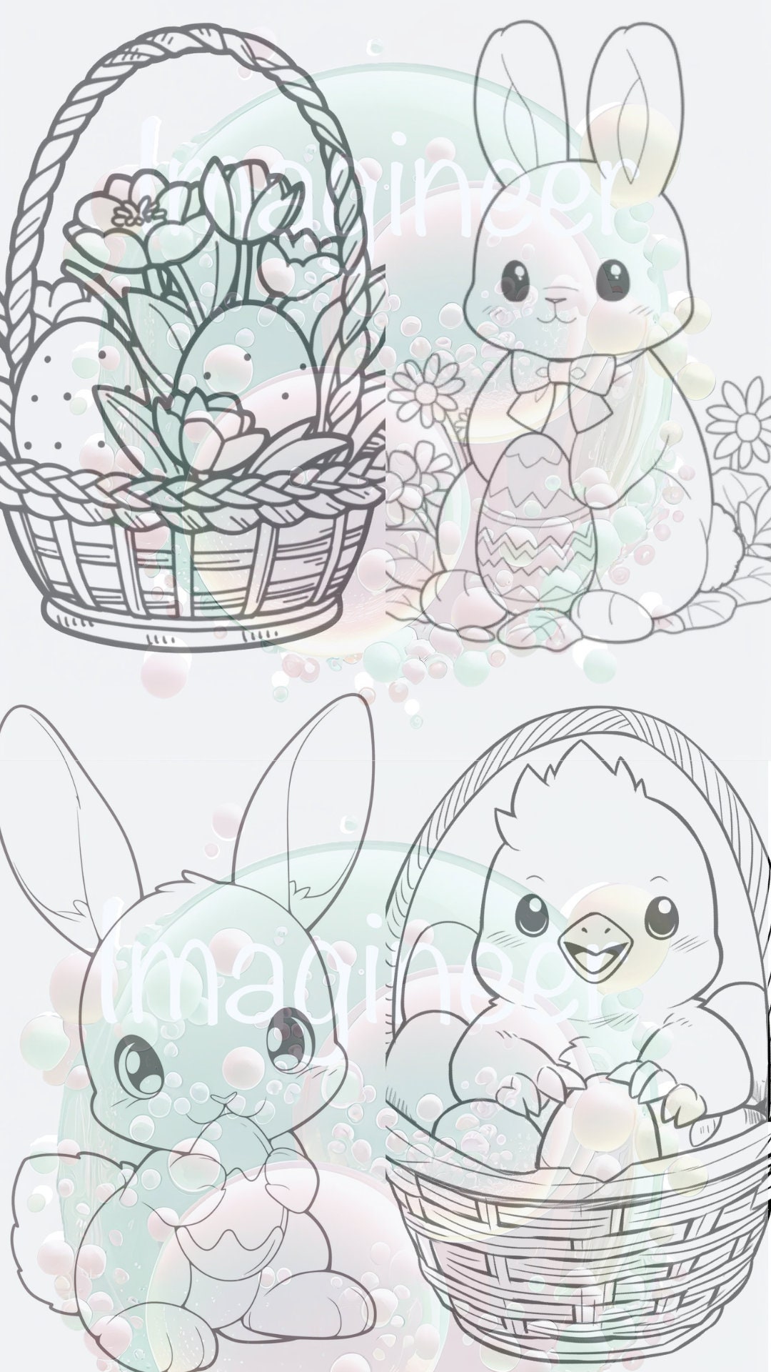 12 Spring Easter Coloring Pages * Instant Download * Printable Coloring ...