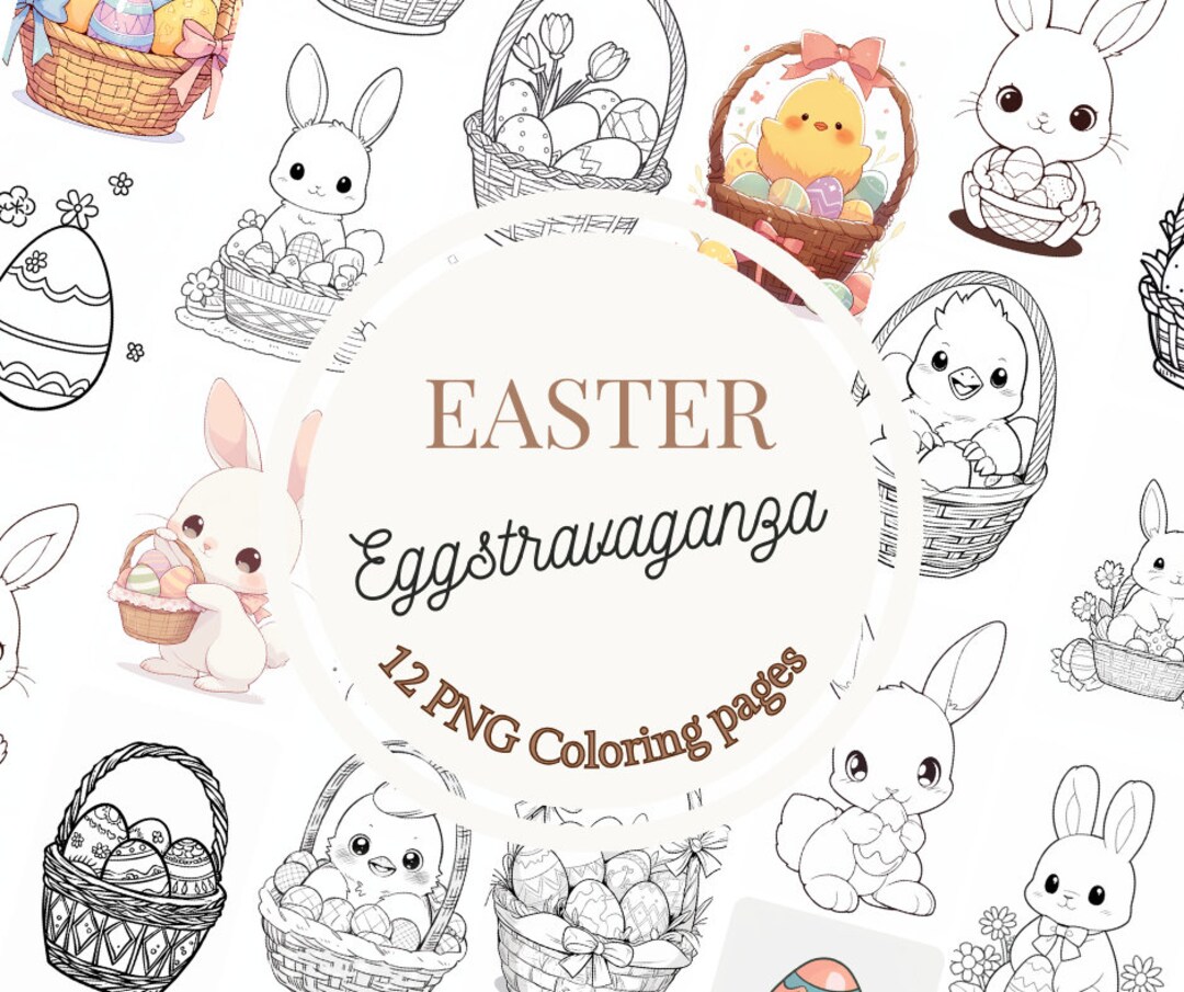 12 Spring Easter Coloring Pages * Instant Download * Printable Coloring ...