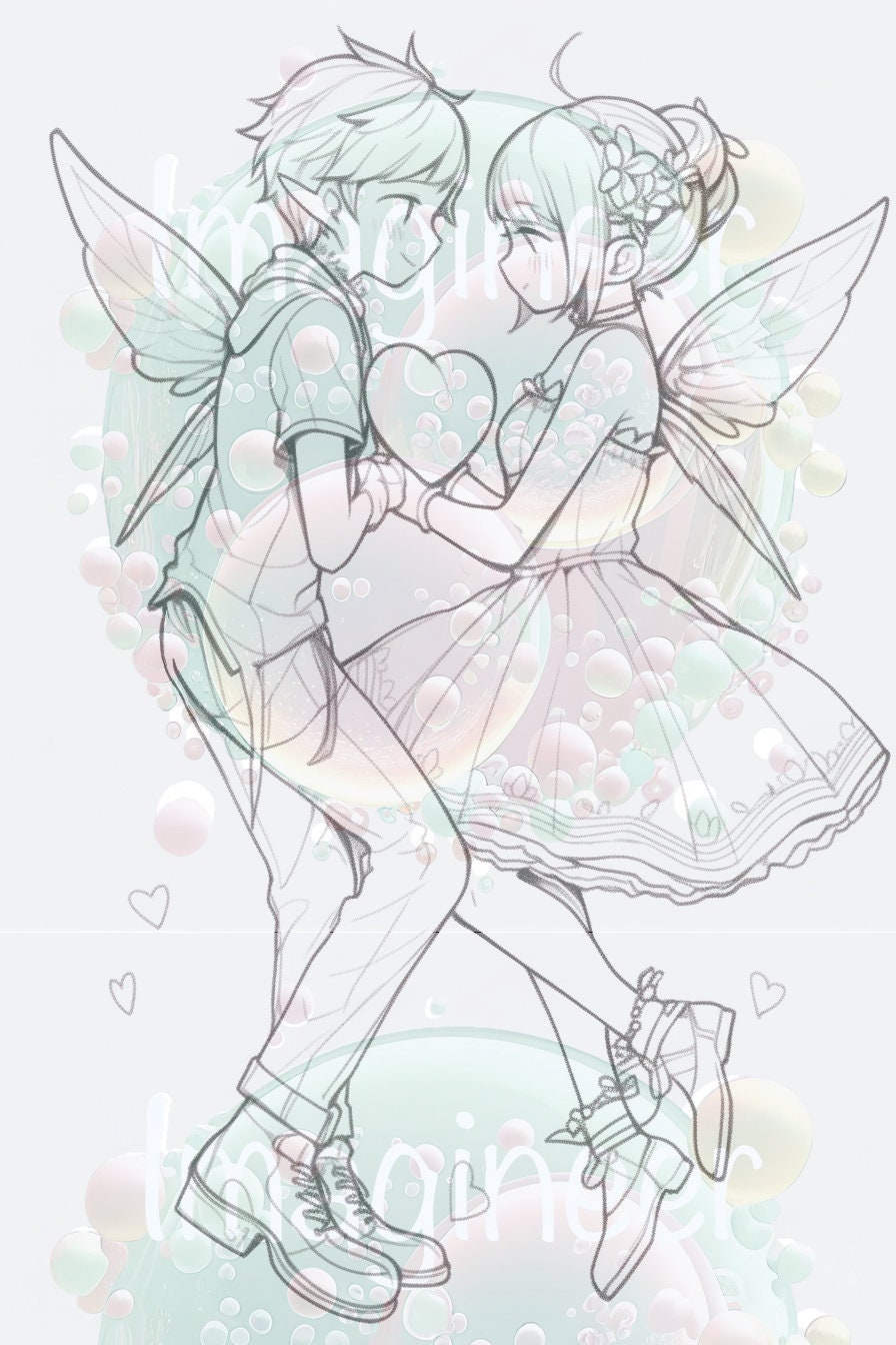12 Valentine Fairies Coloring Pages * Instant Downloud * Printable ...