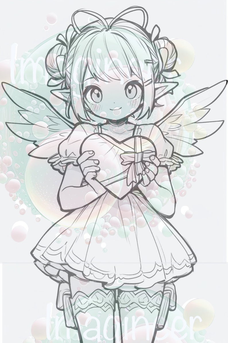 12 Valentine Fairies Coloring Pages * Instant Downloud * Printable ...