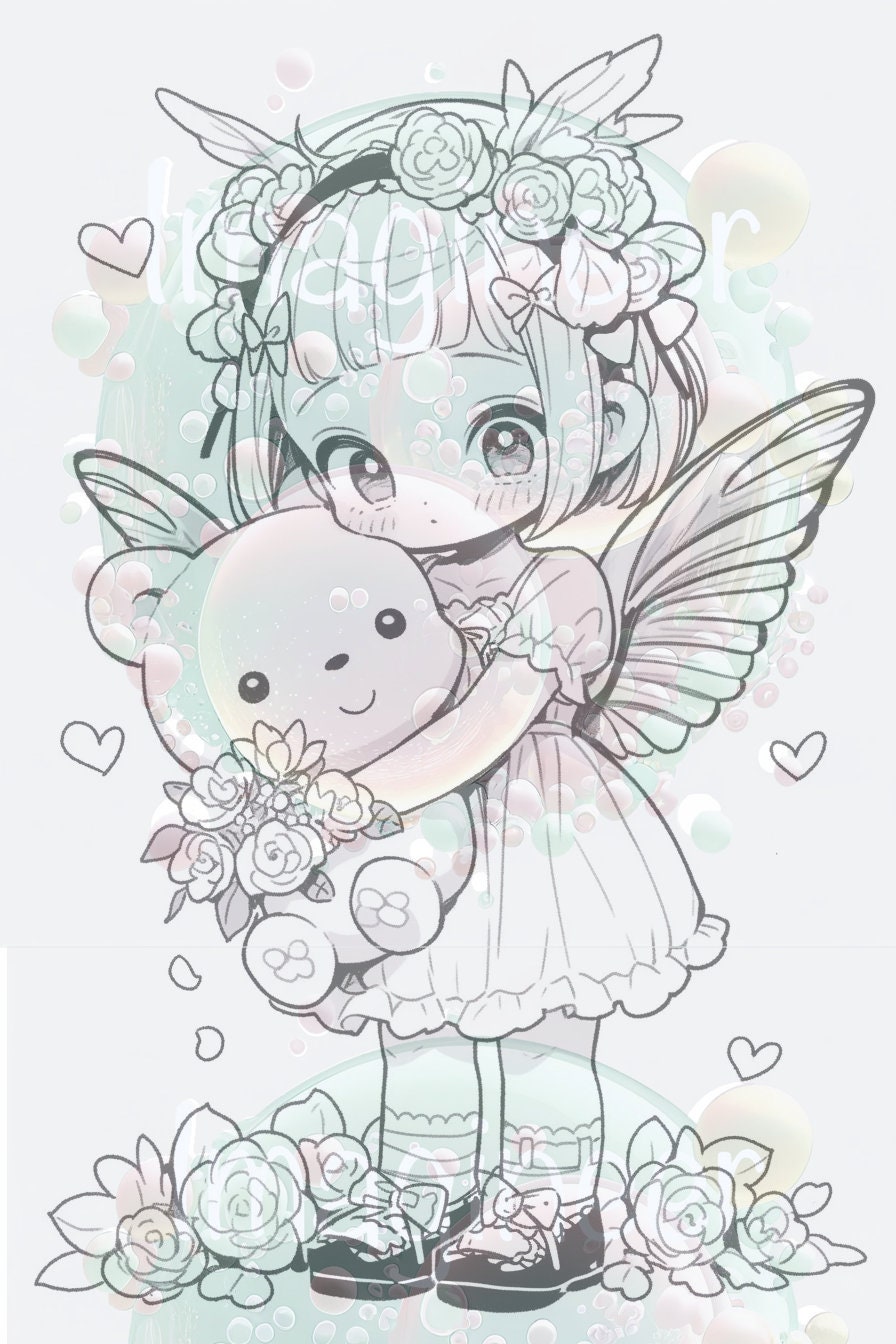 12 Valentine Fairies Coloring Pages * Instant Downloud * Printable ...