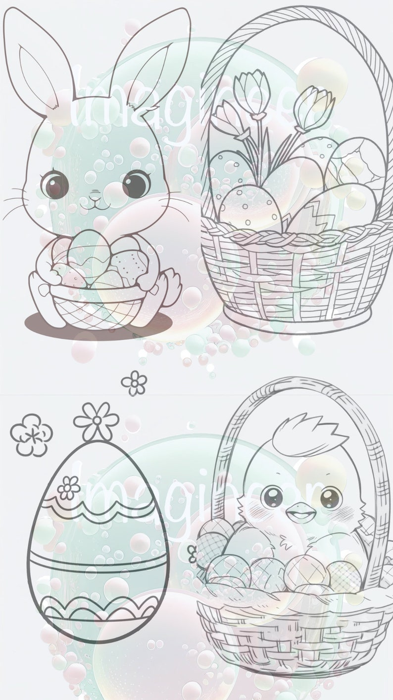 12 Spring Easter Coloring Pages * Instant Download * Printable Coloring ...