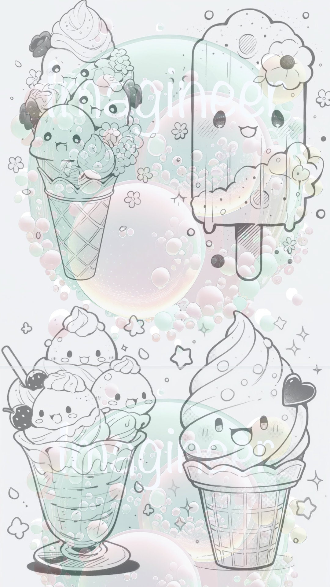 12 Cute Sweet Ice Cream Coloring Pages * Instant Download * Printable ...