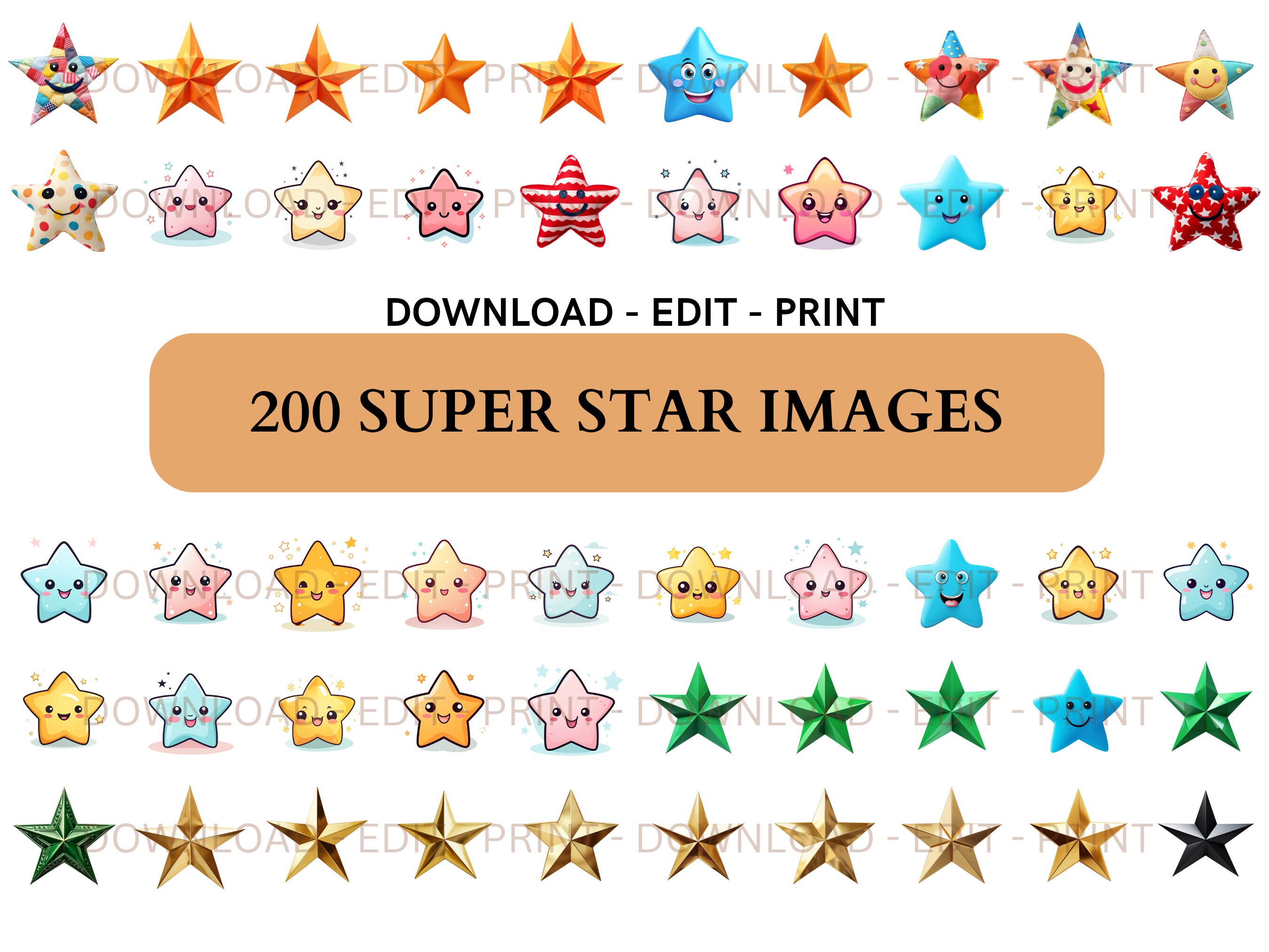 Super Star Class Clipart Commercial Use Transparent PNG - Etsy